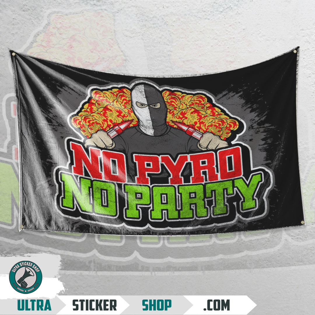 Buy No Pyro No Party Flag Stickers | Ultrastickershop