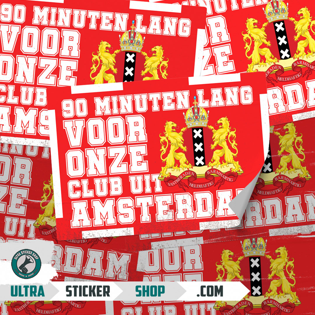 Buy 90 minuten lang voor onze club uit Amsterdam Stickers Stickers ...