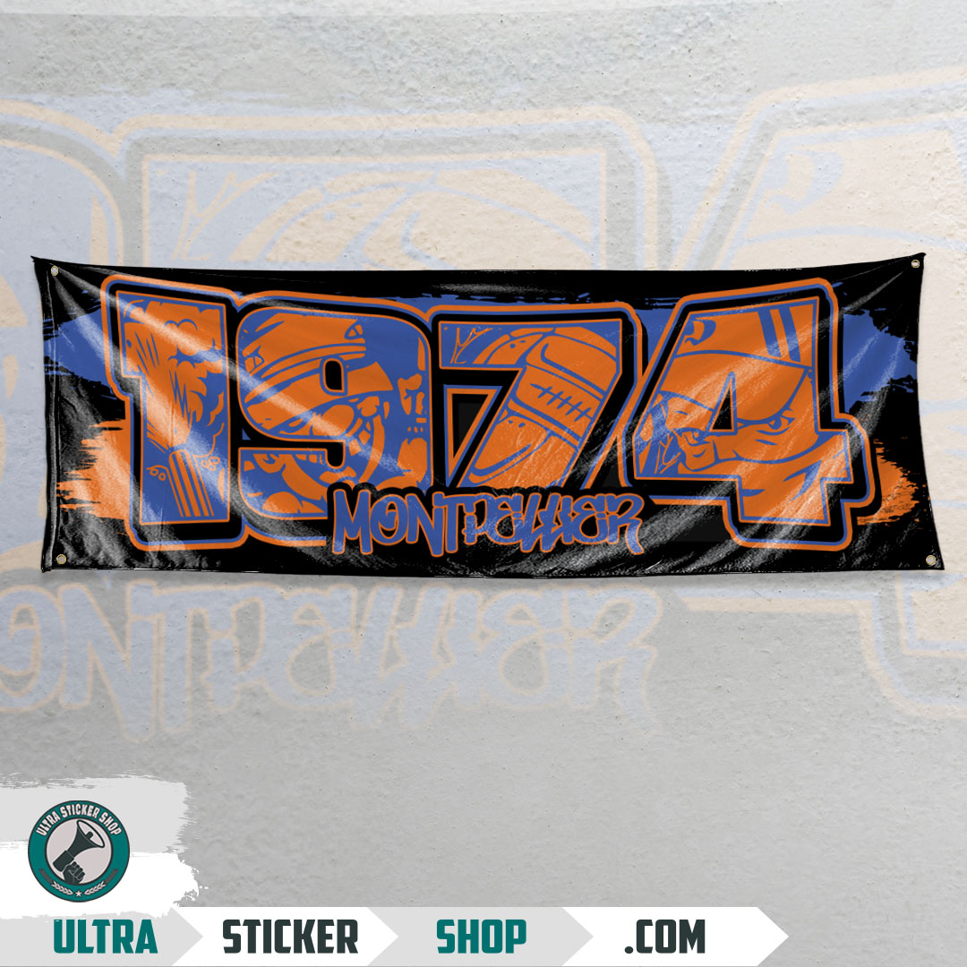 Buy 1974 Montpellier Flag Stickers | Ultrastickershop